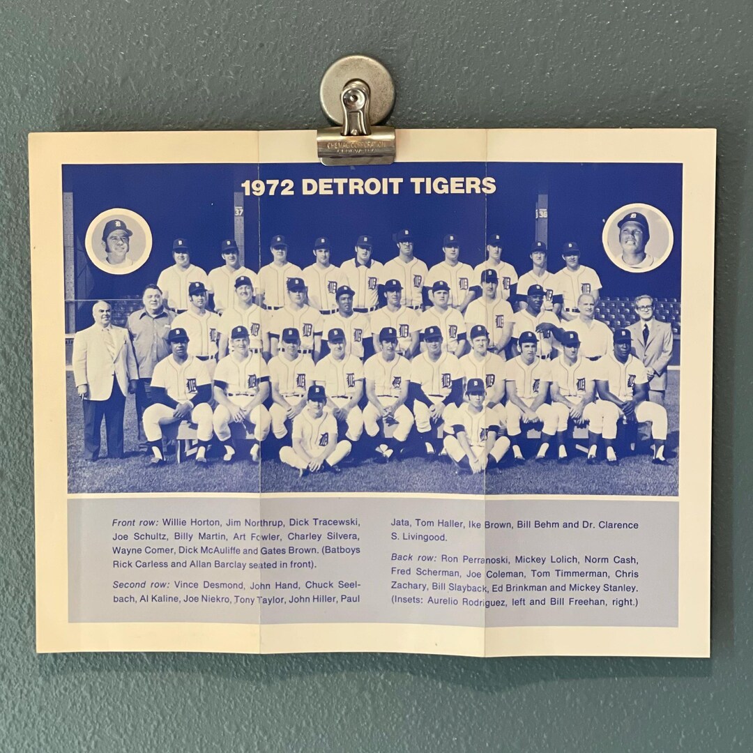 Vintage 1972 Detroit Tigers Team Photo – MLB Memorabilia - Etsy