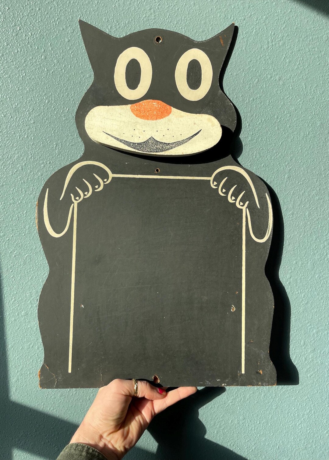 Vintage Felix the Cat Chalkboard Sign – Folk Art Wall Decor, Retro ...