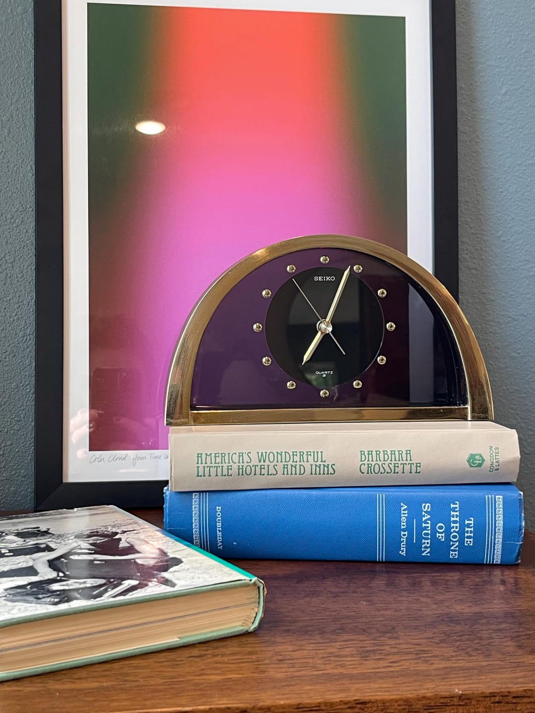 Hollywood Regency Brass See-through Table Clock by Seiko Japan, 1980s ...