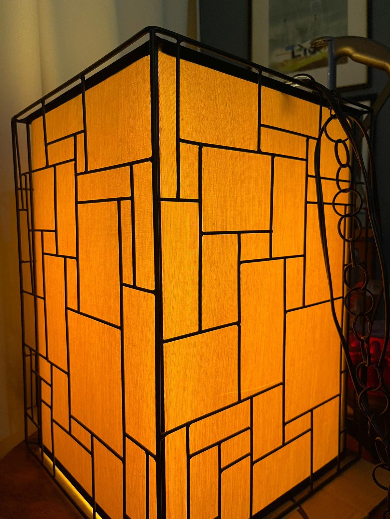 Vintage Geometric Mid-century Modern Hanging Plug-in Lamp - Etsy