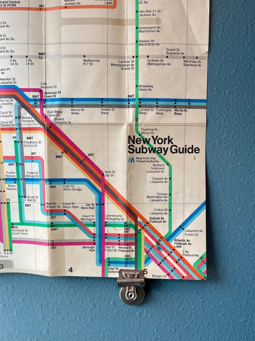 Vintage 1972 Vignelli NYC Subway Map | Original Historic Design Guide ...