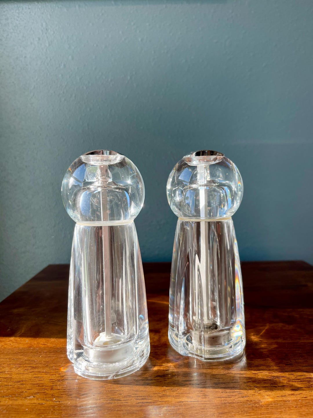 Vintage Lucite Acrylic Guzzini Italy Salt and Peppermill Pepper Grinder ...