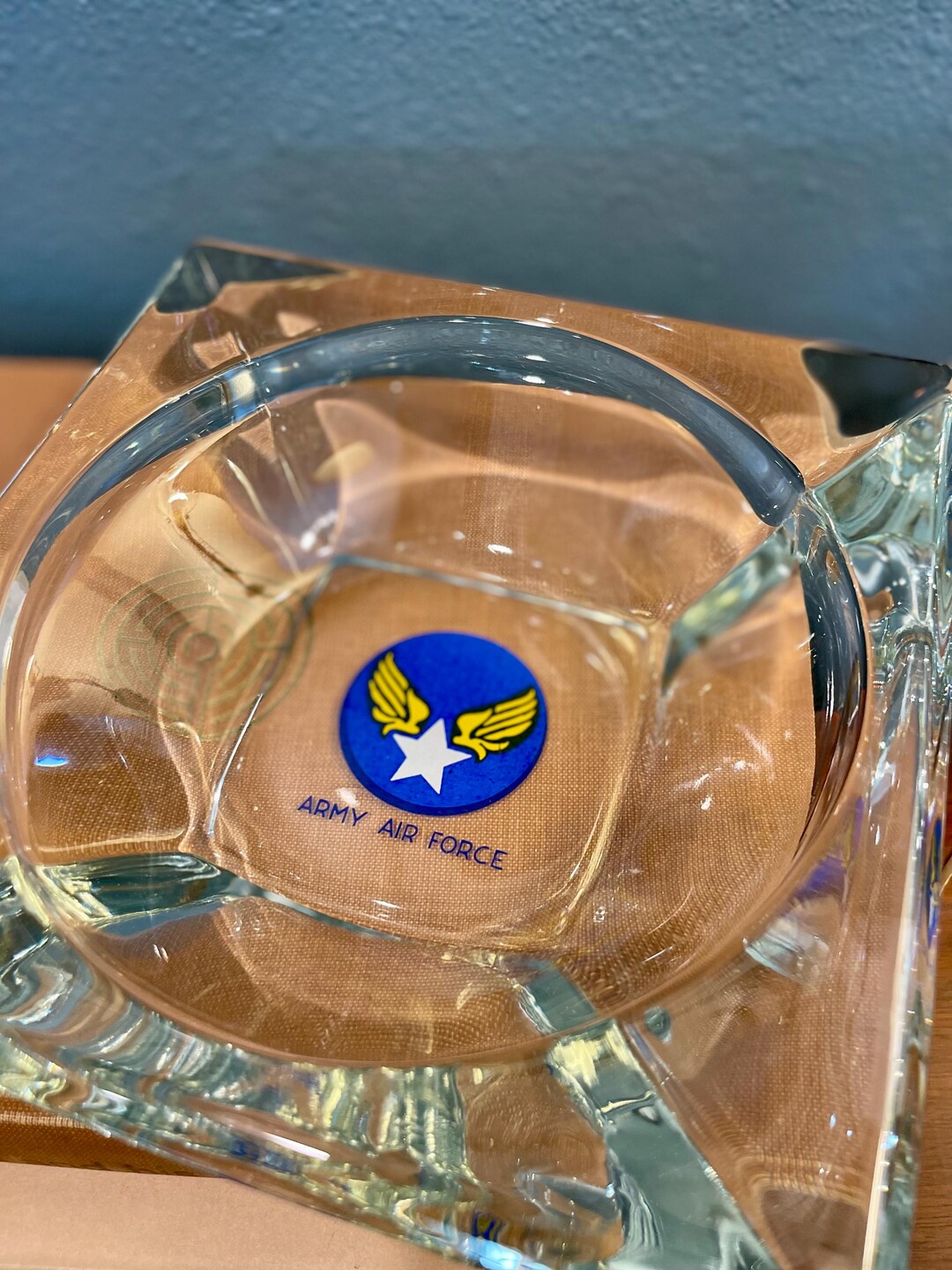 Vintage Army Air Force Ashtray – Heavyweight Glass, Durable Military ...