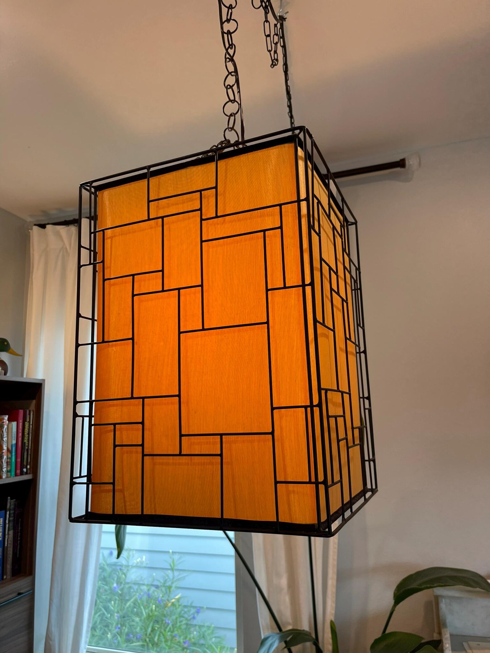 Vintage Geometric Mid-century Modern Hanging Plug-in Lamp - Etsy
