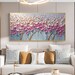 Original 3D Pink Tree Texture Canvas Oil Painting, Large Abstract Hand ...