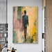 Hand-draw Abstract People Textured Canvas Oil Painting, Large Original ...
