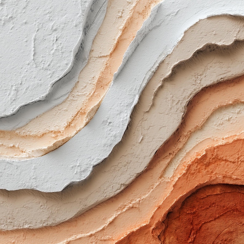 Textured Terracotta Abstract Painting, Neutral Earth Tone Canvas ...