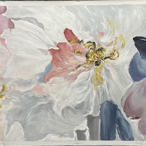 Large Original Blooming Flower Oil Painting on Canvas, Abstract ...