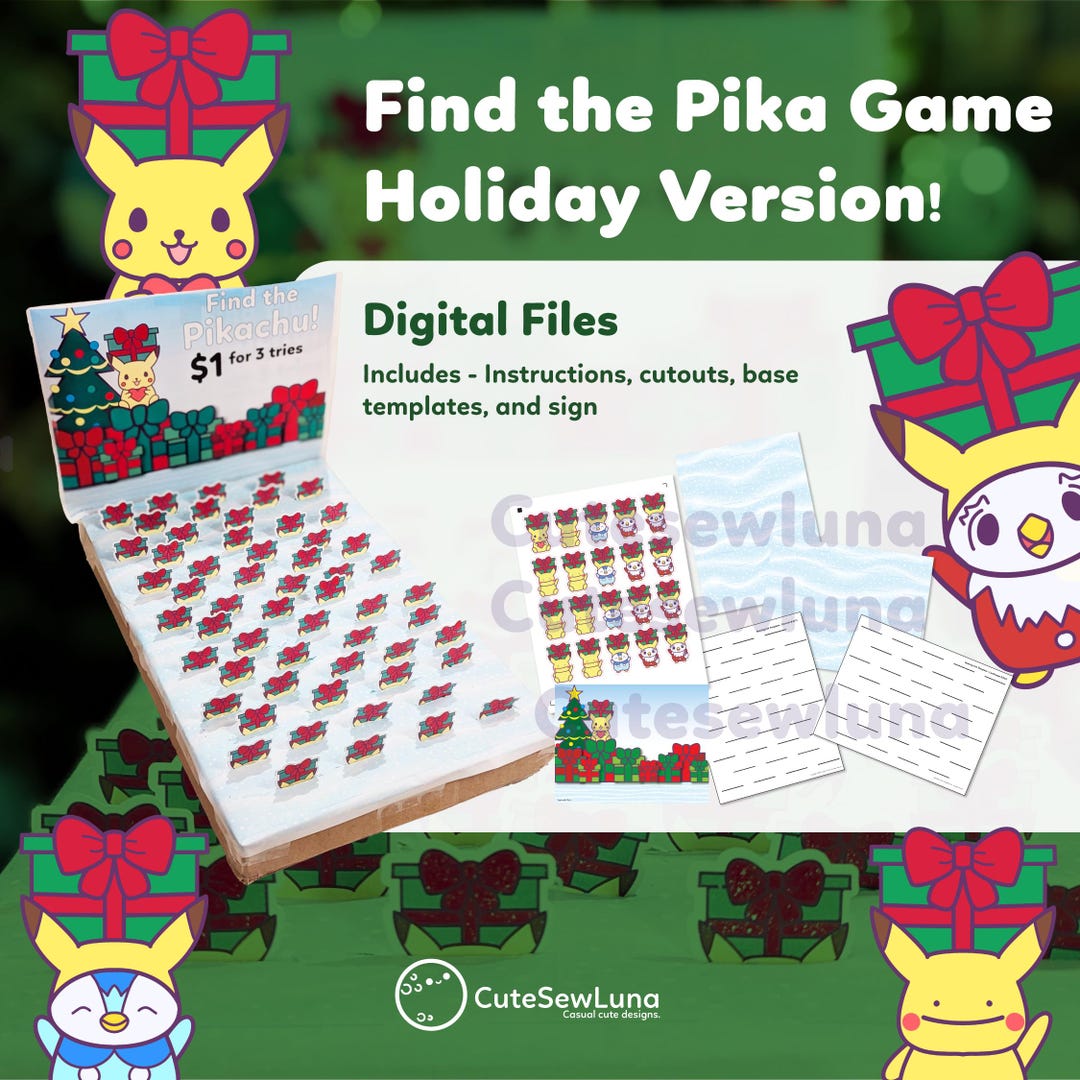 Find the Pika Game Printable for Christmas Cute Inspired Winter Decor ...