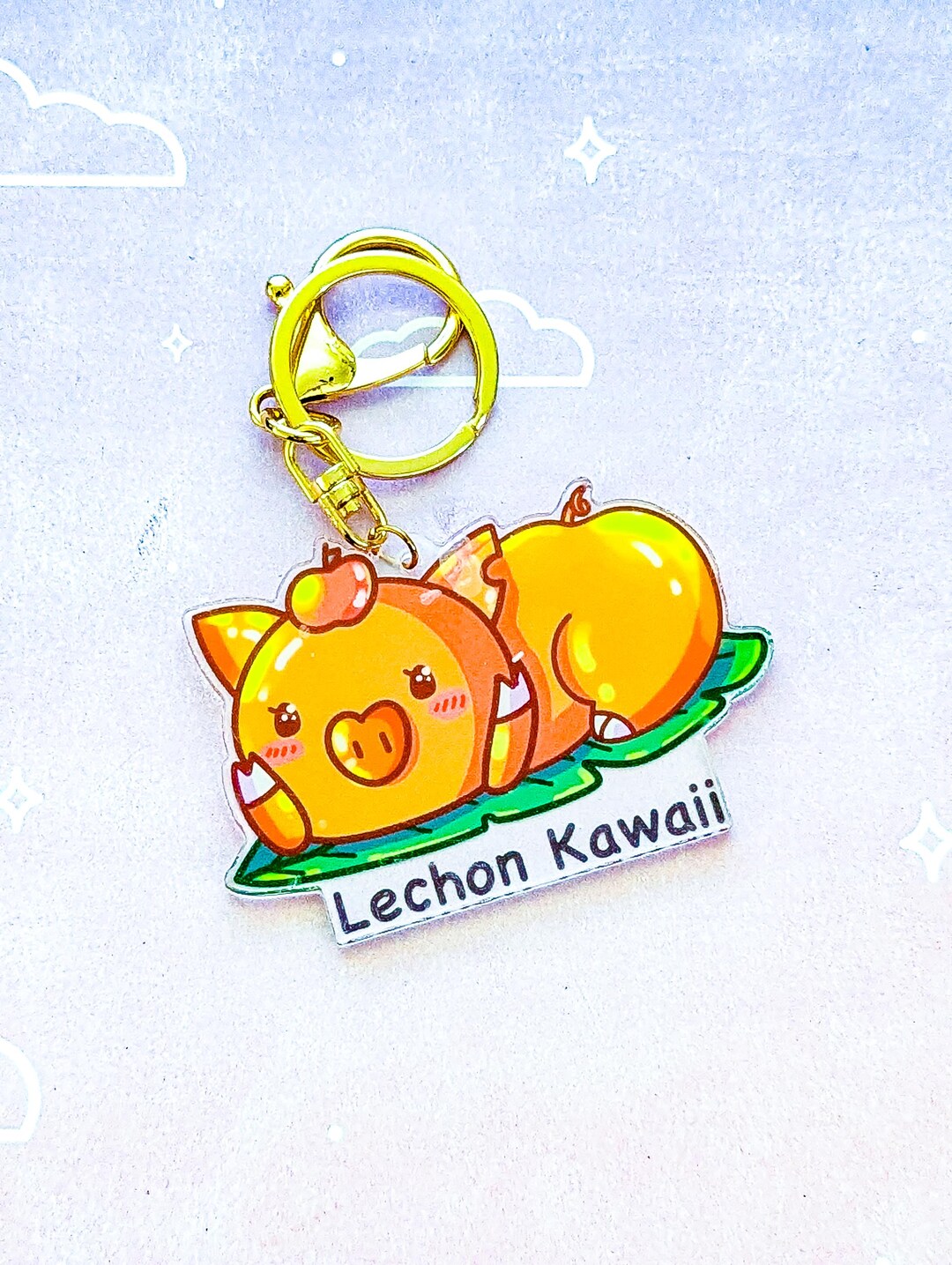 Lechon Kawali Kawaii Filipino Food Acrylic Keychain | Cute Food ...
