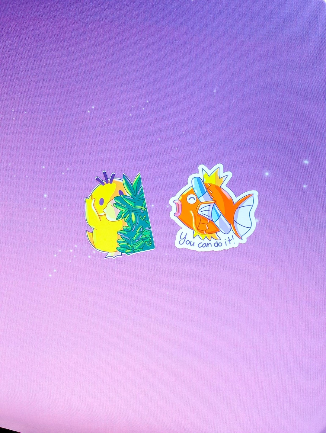 Poke Concierge Magikarp Psyduck Mini Peeker Sticker - Kawaii Weather ...