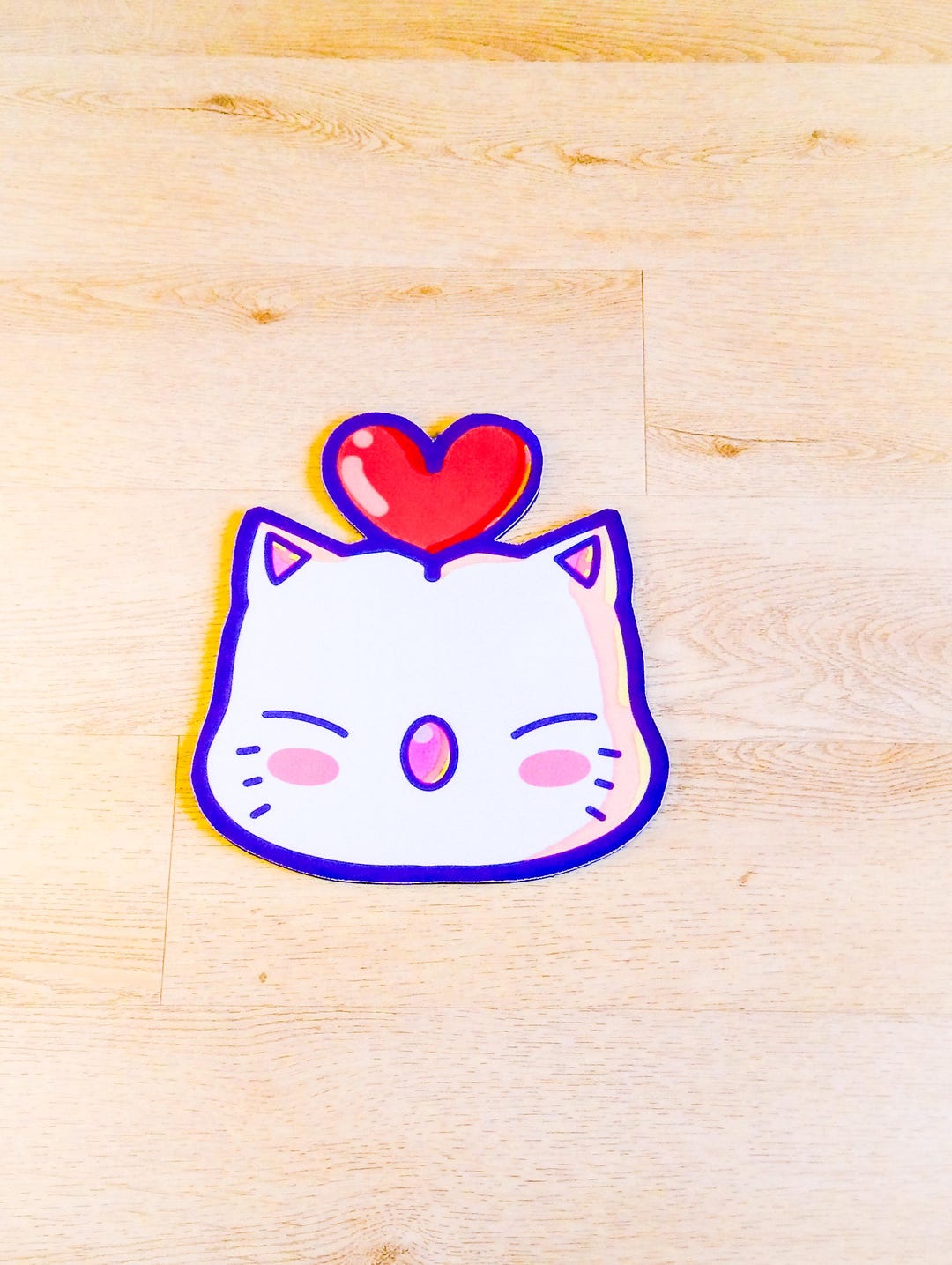 Moogle Die Cut Deskmat | Fantasy Creature Mouse Pad | Adorable Desk ...