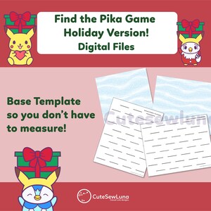 Find the Pika Game Printable for Christmas Cute Inspired Winter Decor Kawaii Pika Holiday Party ...