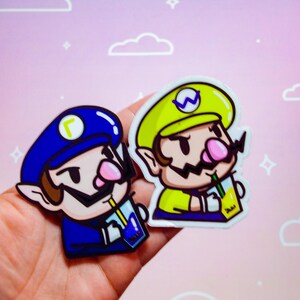 Mario X Boba Vinyl Sticke NEW ART | Luigi Wario Waluigi Peach Toadette ...