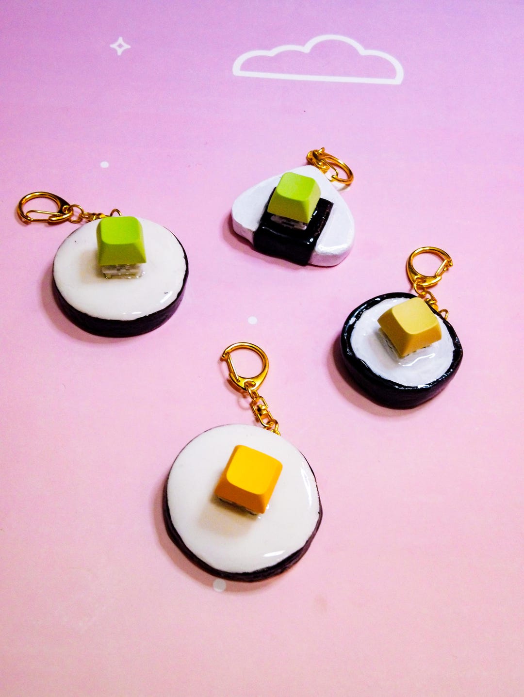 Maki Onigiri Keyboard Fidget Fun Sushi-themed Keycap Cute Maki Keycap ...