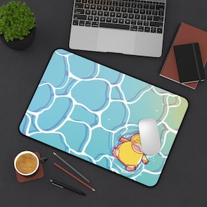Psyduck Swimming Desk Mat: Summer Beach Office Decor, Non-slip Neoprene ...