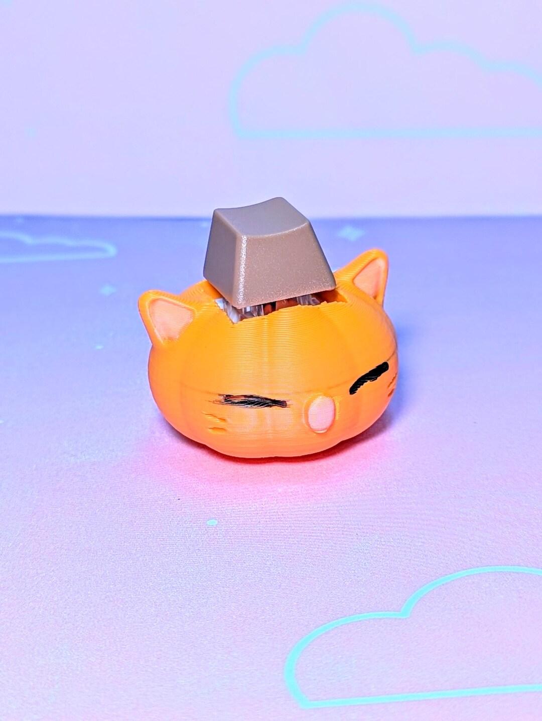 FFXIV Moogle Pumpkin Keycap Fidget Halloween-themed Keycap Moogle ...