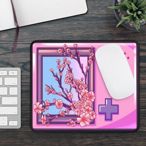 Pink Cherry Blossom Desk Mat | Cute Gaming Accessory | Soft Mouse Pad ...