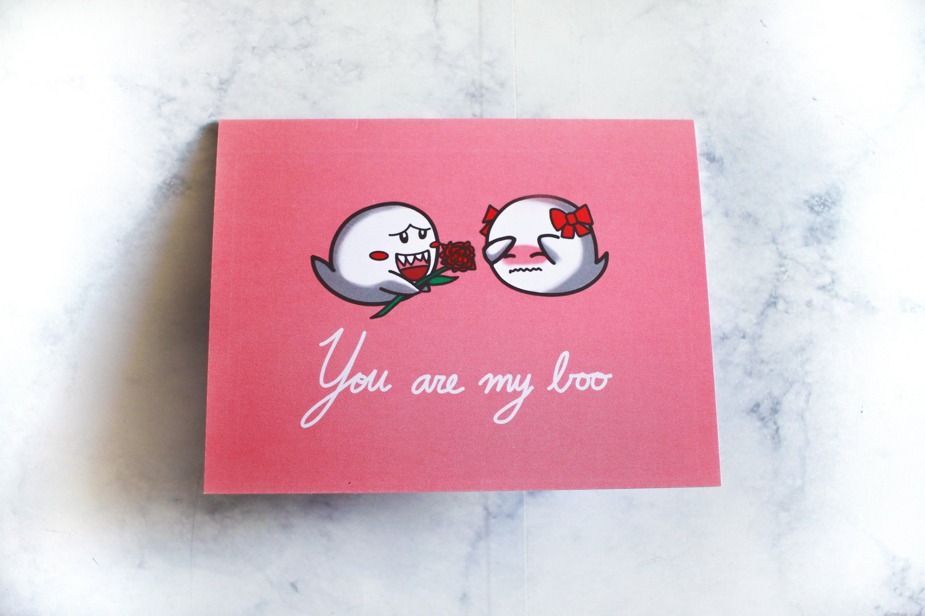 Super Mario Bros Boo Valentine's Day Greeting Card | Etsy