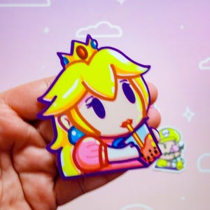 Mario X Boba Vinyl Sticke NEW ART | Luigi Wario Waluigi Peach Toadette ...
