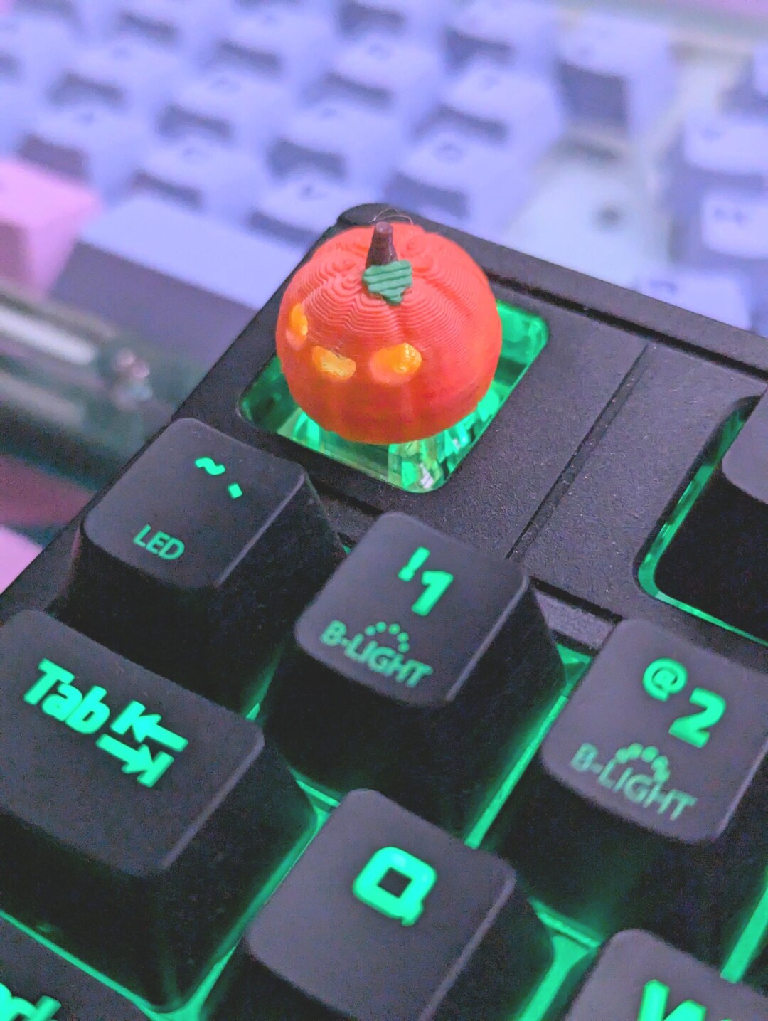 3D Printed Halloween Pumpkin Keycap: Spooky Backlit Mechanical Keyboard ...