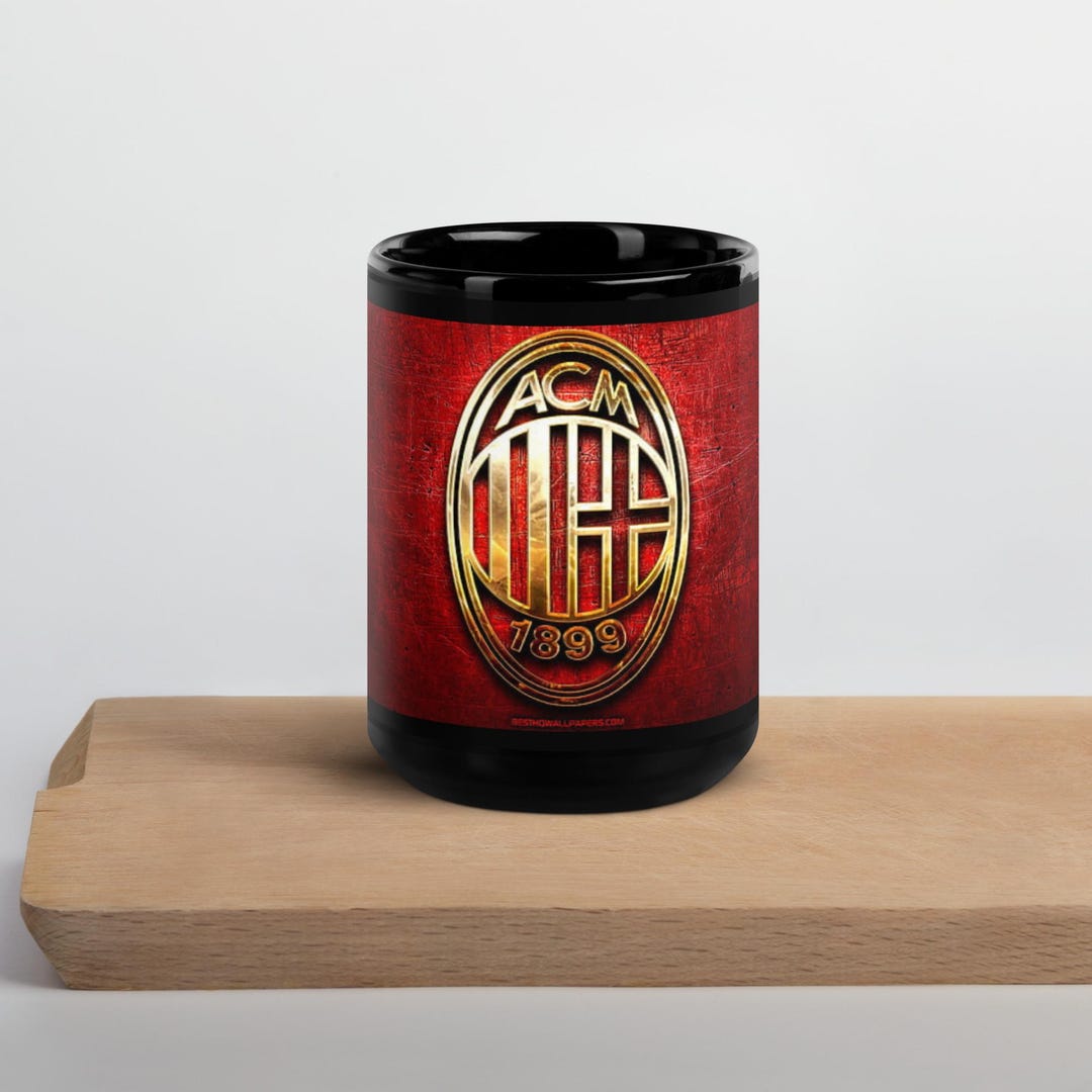 Black Glossy Mug With AC Milan Emblem A Must-have for Rossoneri Fans - Etsy