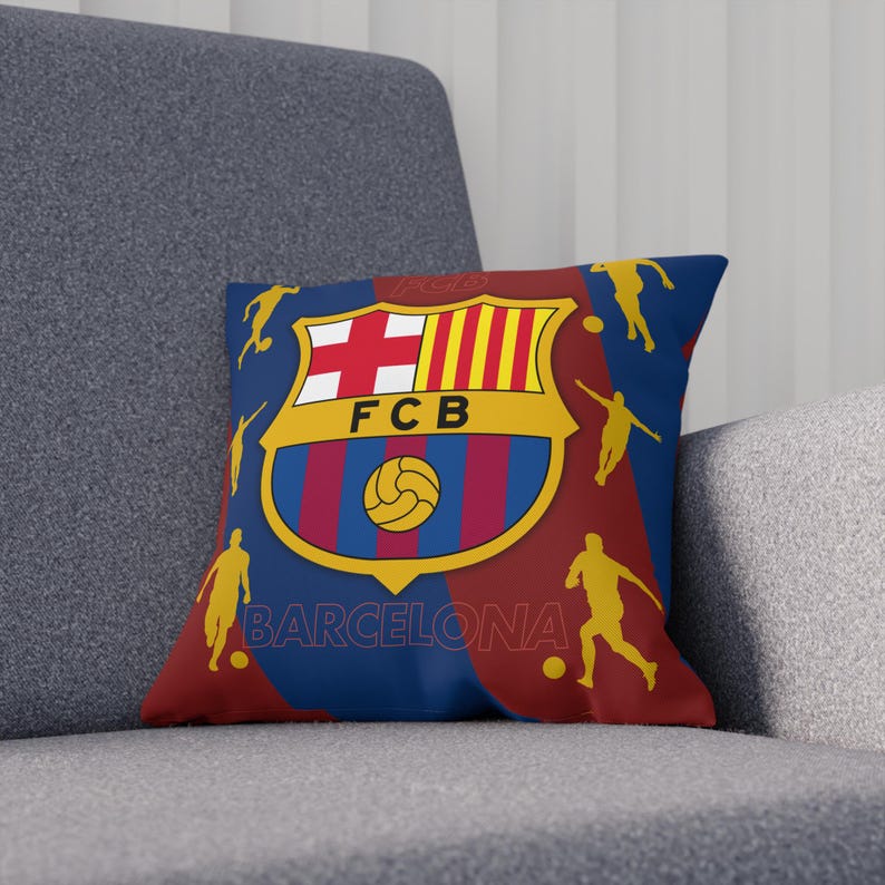 FC Barcelona Cushion Stylish Throw Pillow With Barça Logo Design ...