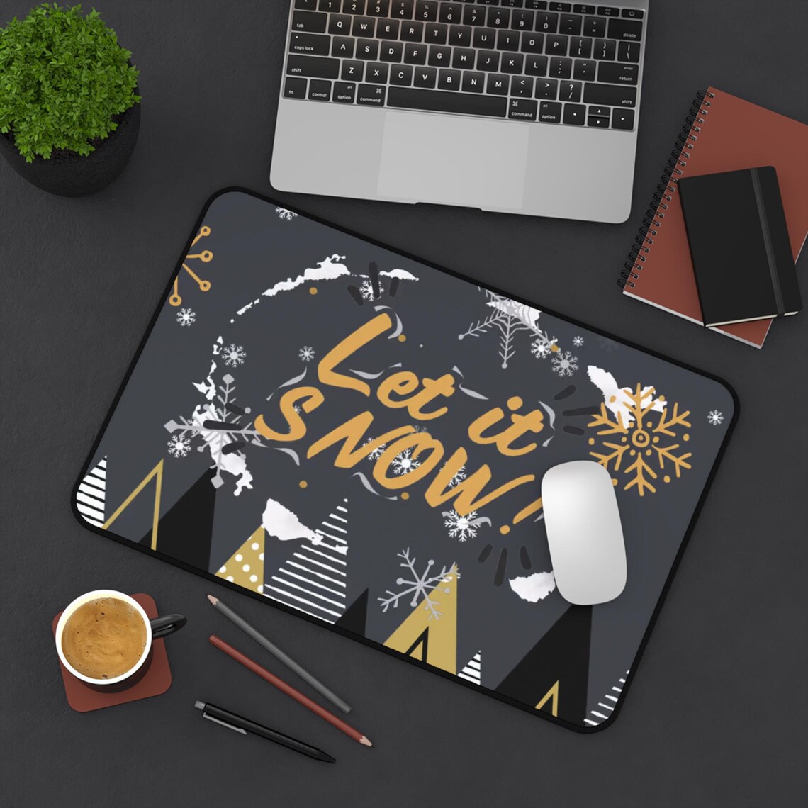 Winter Wonderland Gaming Mouse Pad Artistic Desk Accessories Non-slip ...