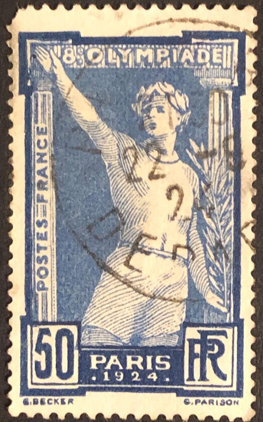 Paris 1924 50 Olympiade , Stamp N1 Acceptable Condition Nice Colour ...