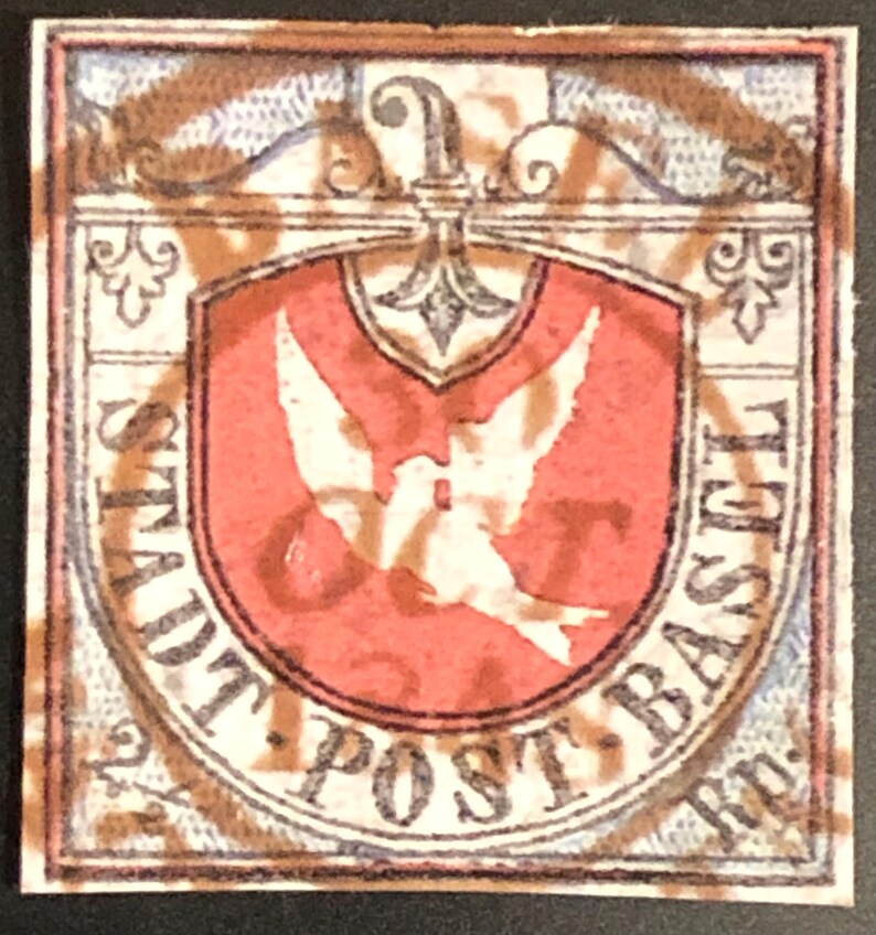 Switzerland Stamp 1845 Basel Coat of Army Imperf. 2 1/2 Cat.mi:8a - Etsy