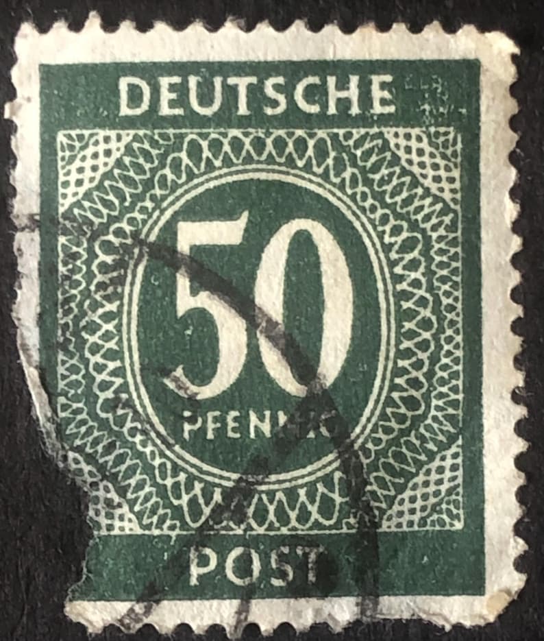 50 Pfennig Deutsche , Stamp E1 Acceptable Condition Nice Colour. - Etsy