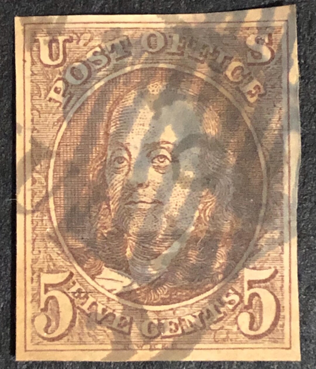 Benjamin Franklin 1847 US Stamps 5c Scott#1 United States Brown USA - Etsy