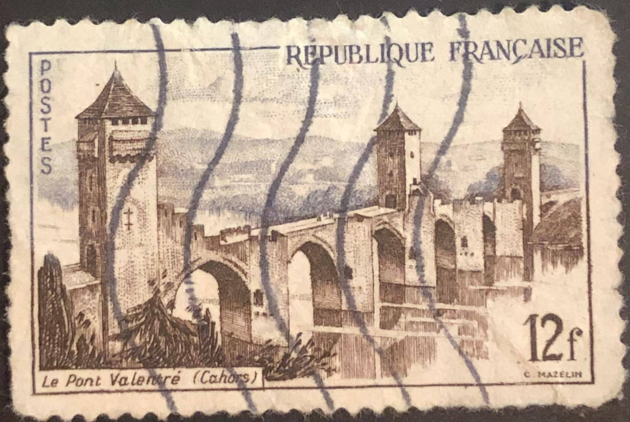 12f Postes Republique Francaise , Stamp N2 Acceptable Condition Nice ...