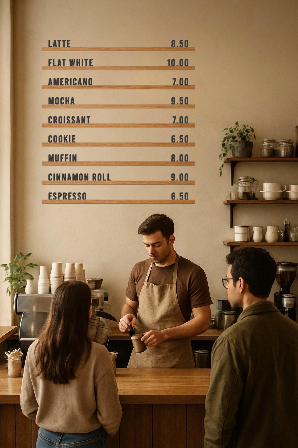 Café Wall Menu Board – Handmade Wooden Rails With Changeable Letters ...