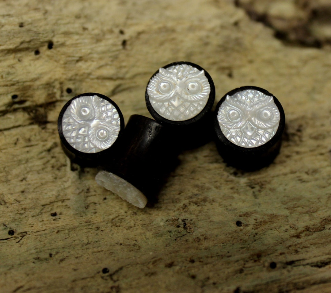 Real Gauge,natural Sono Wood,shell ,hand Made,tribal,plugs,8mm,9mm,10mm ...