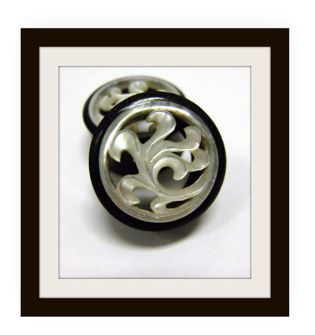 Real Gauge, Natural Sono Wood, Shell, Hand Made, Tribal 14mm, 16mm ...