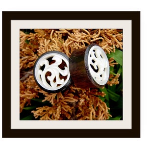 Real Gauge, Natural Sono Wood, Shell, Hand Made, Tribal 14mm, 16mm ...