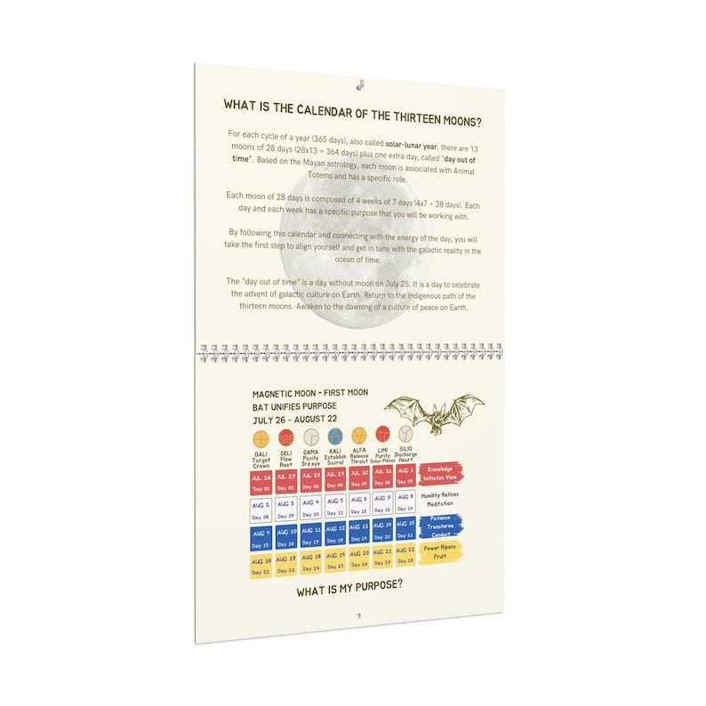 Thirteen Moons Calendar | Wall Calendar | 13 Moons Calendar | Maya ...