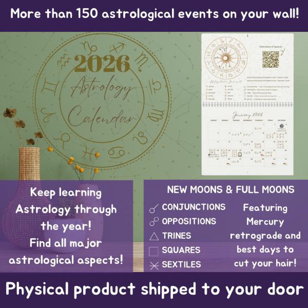 2026 Astrology Calendar | Moon Calendar | Moon & Aspects | Astrological ...