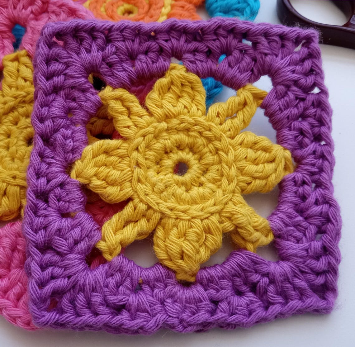 Disney’s Tangled-sun PDF Crochet Granny Square Pattern Beginner ...