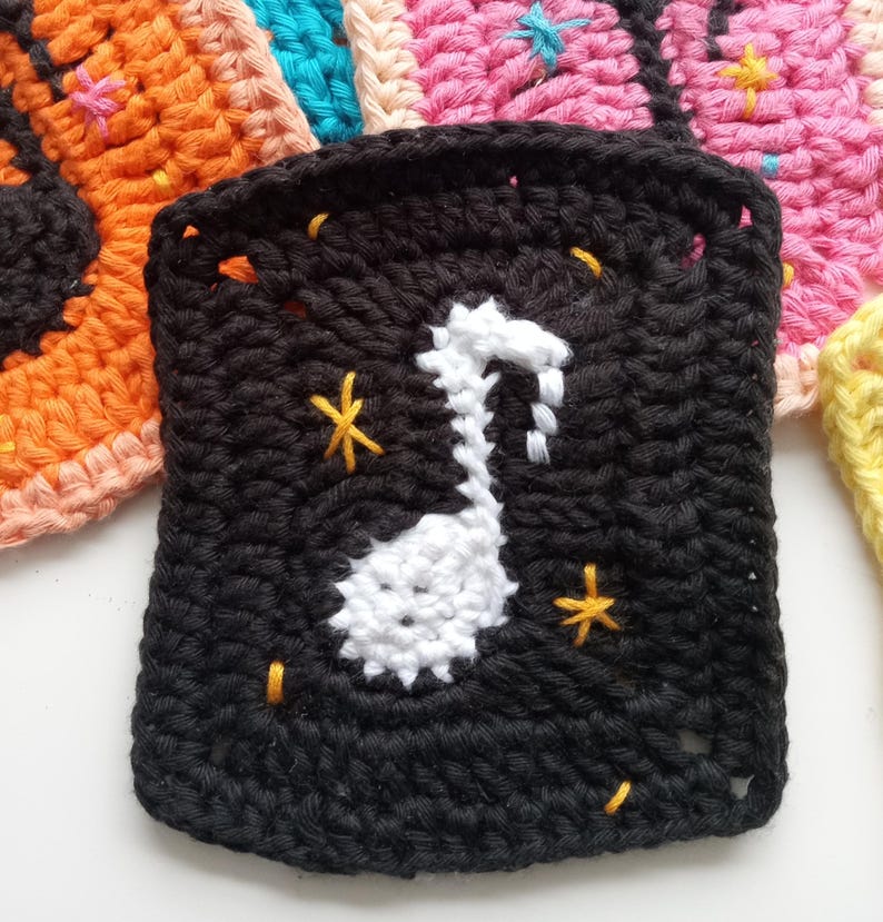 Music Note Crochet Square PDF Crochet Pattern - 2 Sizes Beginner ...