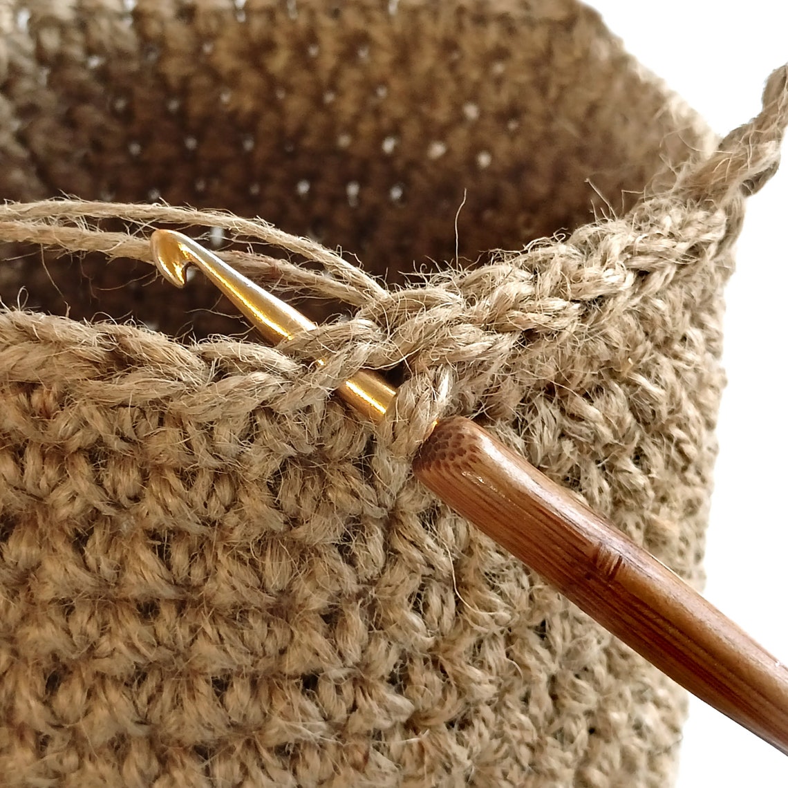 Crochet Pattern Hanging Wall Baskets Vegetable Baskets Set Jute Basket ...