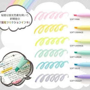 Pilot Frixion Erasable Highlighter Soft Colour Series 6 Colours Set ...
