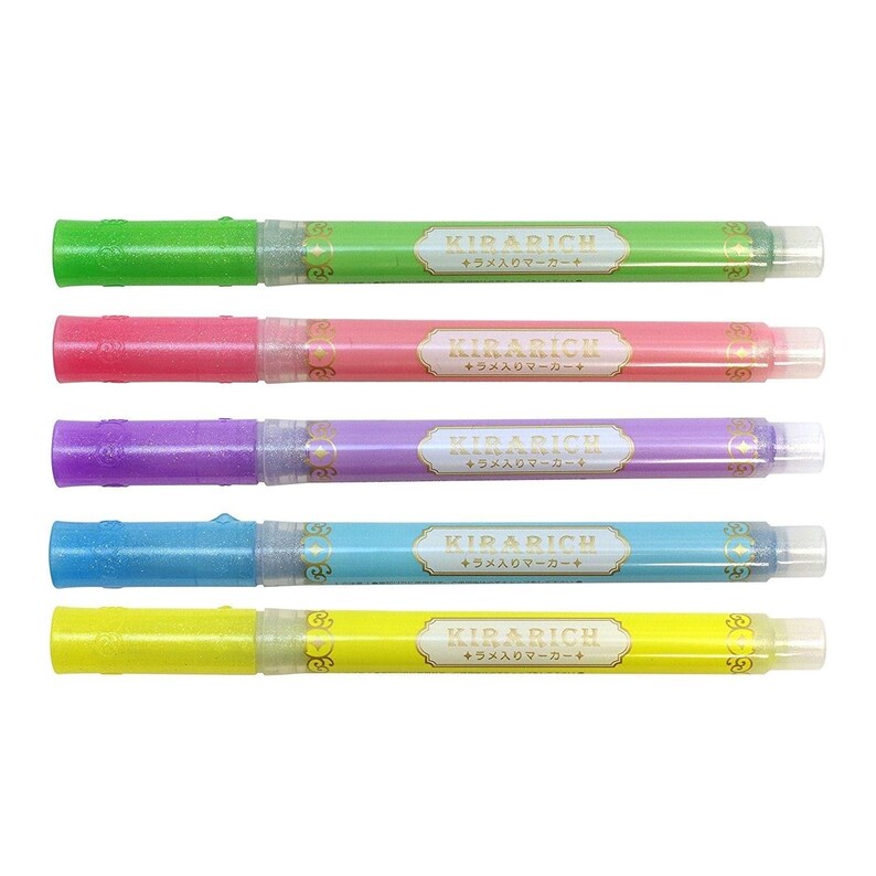 Zebra Kirarich Glitter Highlighter Marker 5-color Set – Sparkling Ink ...