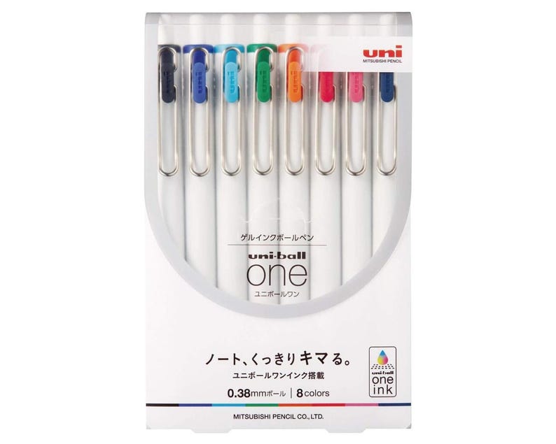 Uni-ball ONE Gel Ink Ballpoint Pen 0.38mm - Single Pen or 8 Colour Box ...