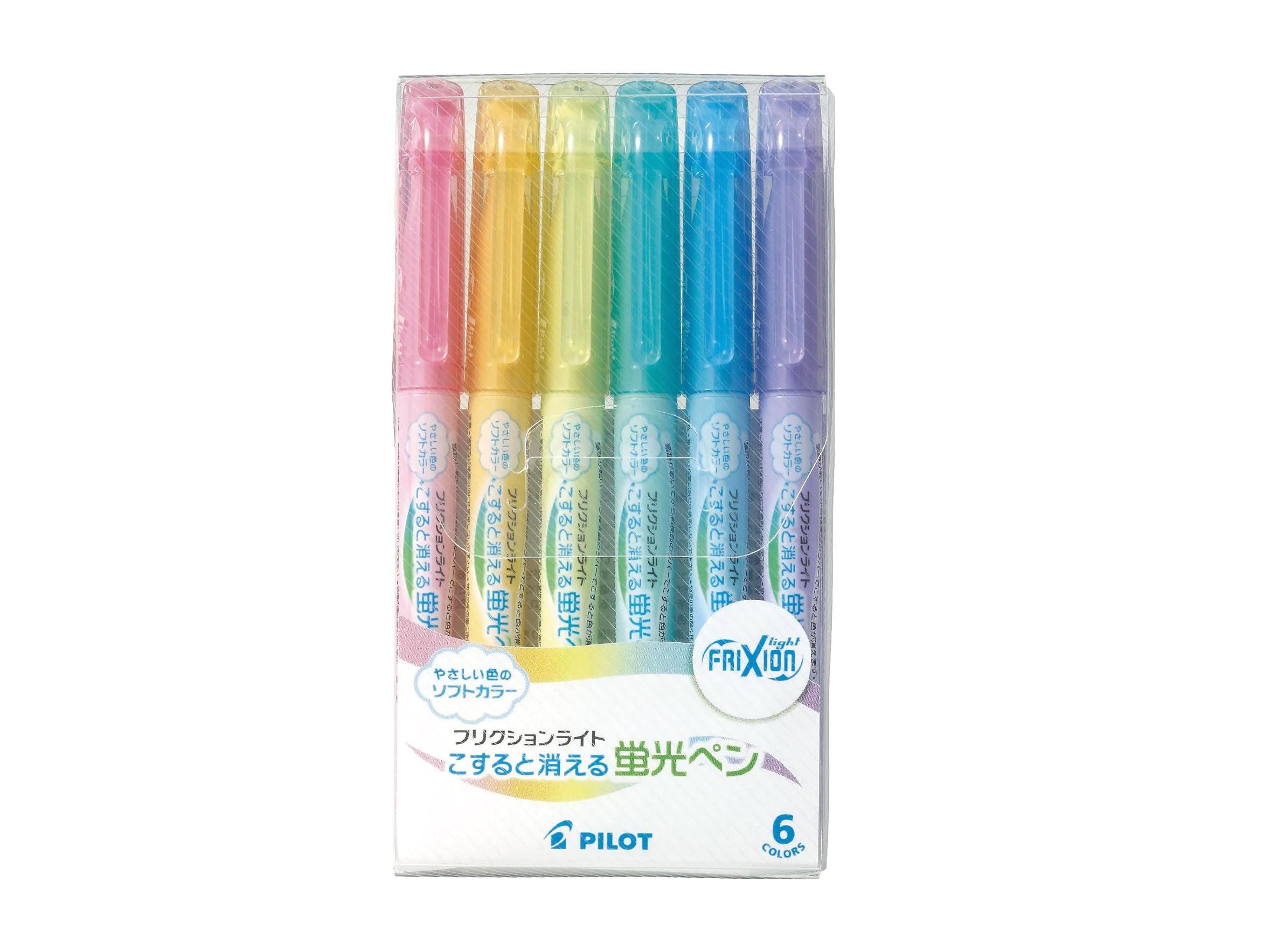 Pilot Frixion Erasable Highlighter Soft Colour Series 6 Colours Set ...
