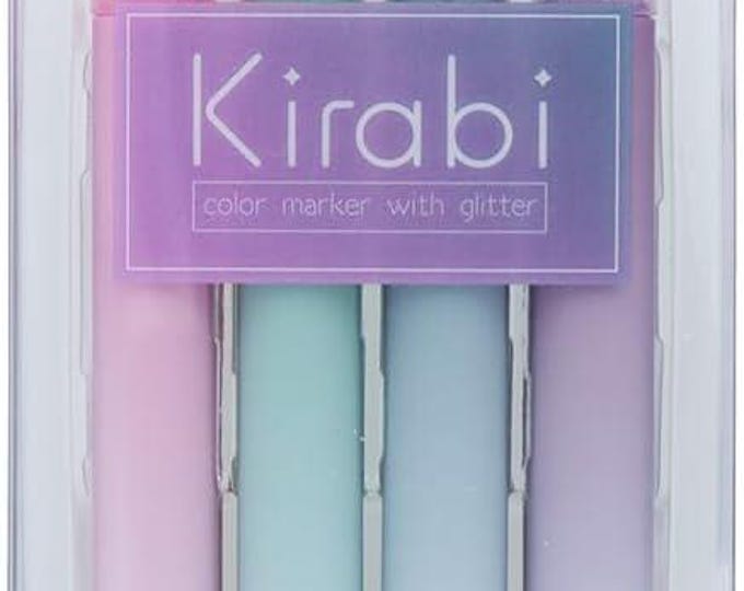 Sunstar Kirabi Glitter Marker Highlighter JIKAN Time Set 4 Colors ...