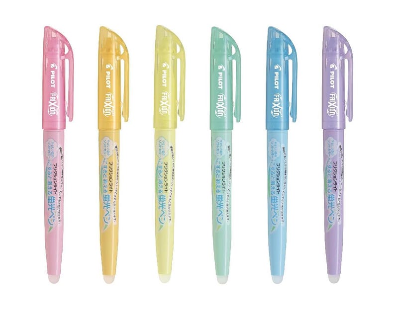 Pilot Frixion Erasable Highlighter Soft Colour Series 6 Colours Set ...