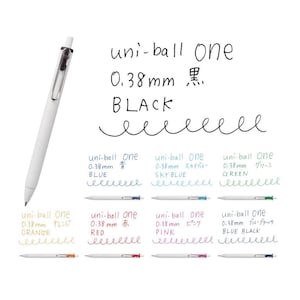 Uni-ball ONE Gel Ink Ballpoint Pen 0.38mm - Single Pen or 8 Colour Box ...