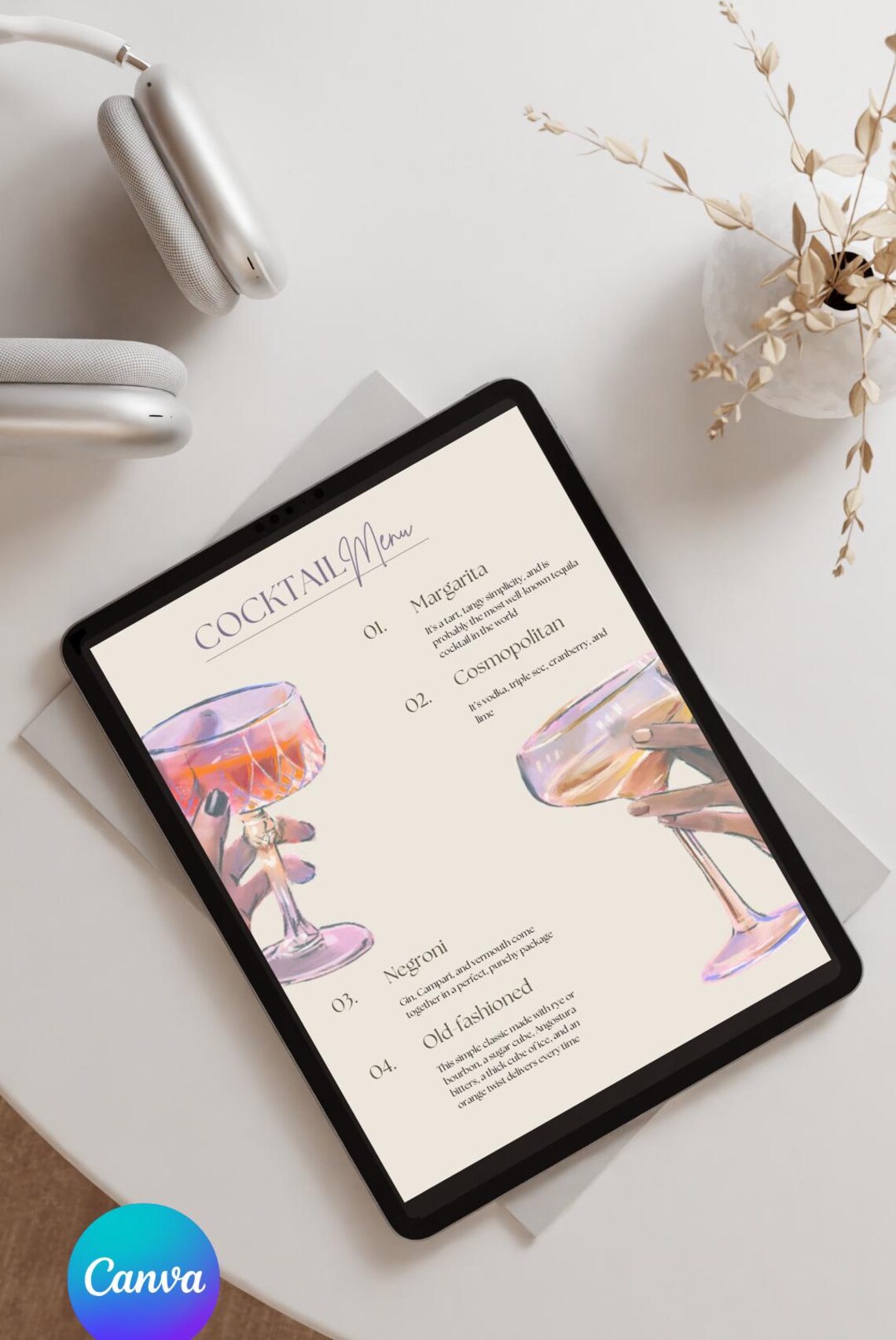 Cocktail Menu Wedding, Minimalist Bar Menu Board, Printable Wedding ...